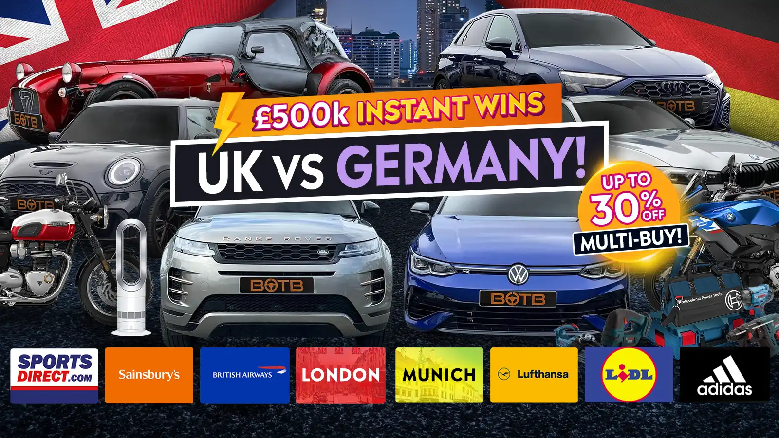 £500k Instant Wins – UK vs Germany!